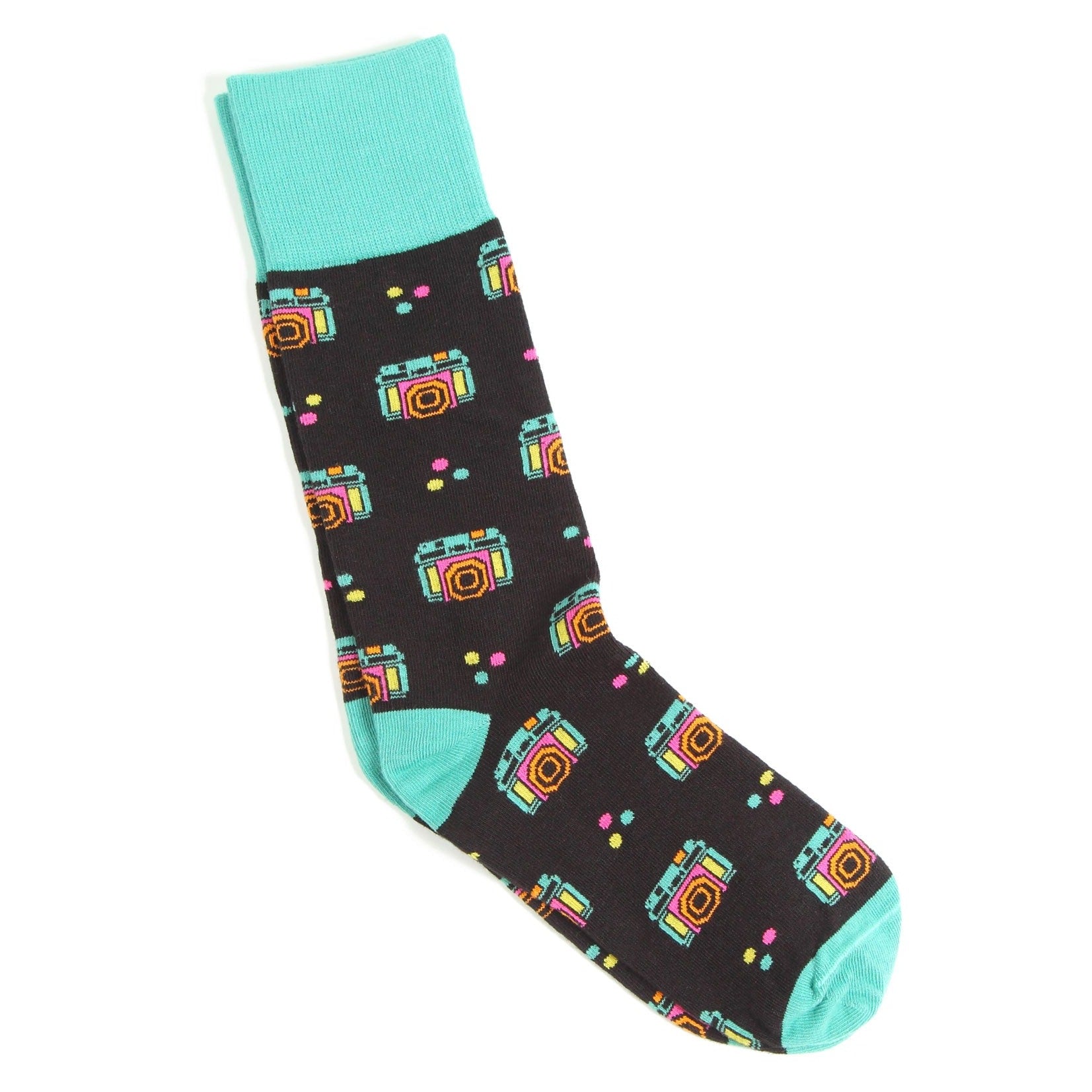 Neon Camera Socks / Black